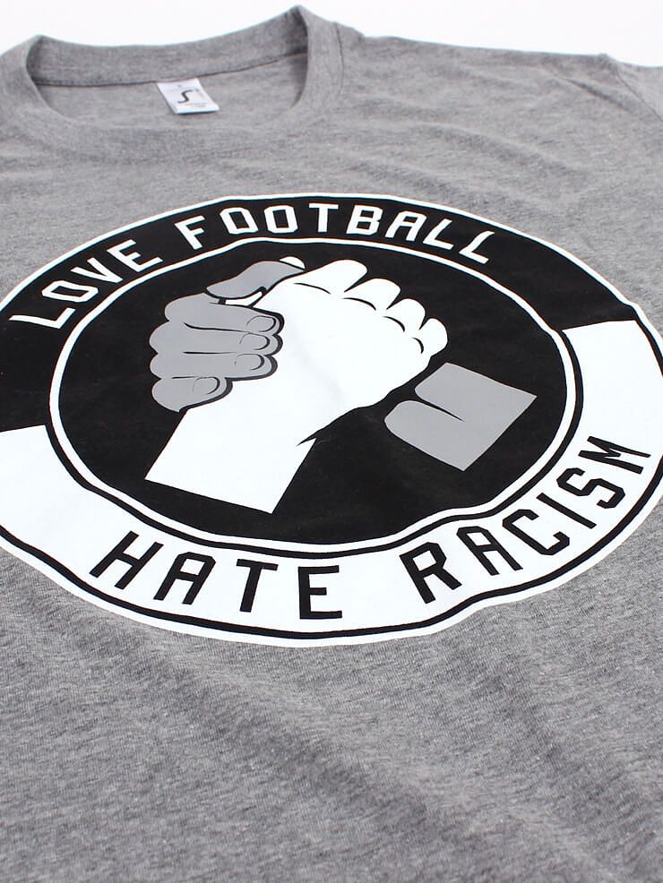 Fever Pitch - T-Shirt - Love Football/Hate Racism - Grau