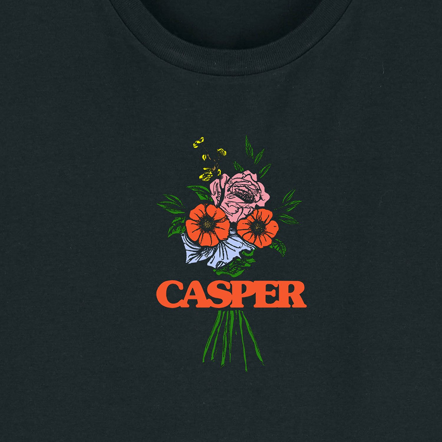 Casper - T-Shirt - Blumenstrauß - schwarz