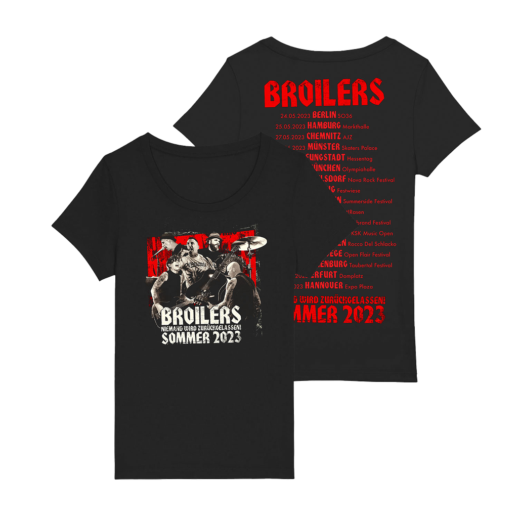 „Niemand wird zurückgelassen“ Girly T-Shirt Schwarz | Broilers | Offizieller Shop