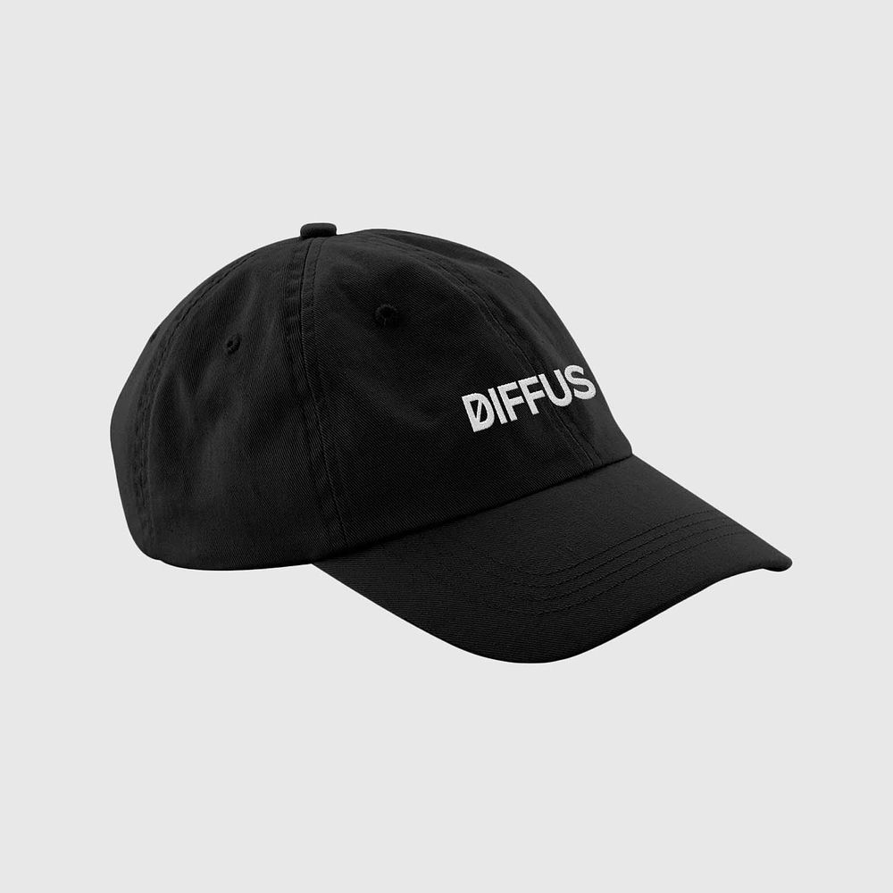 Diffus - 6 Panel Cap - Logo - Schwarz